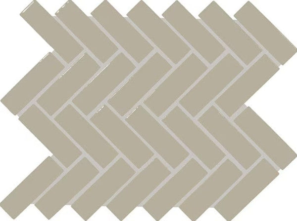 Daltile Color Wheel Mosaic Architectural Gray 1x3 Herringbone
